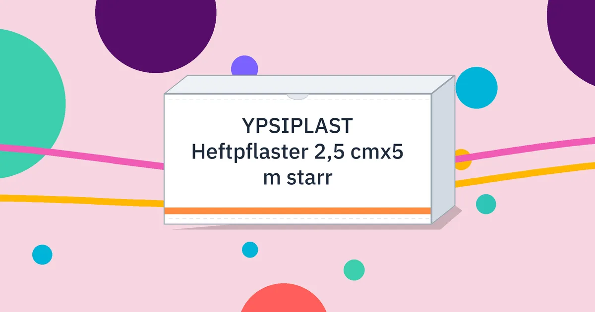 Symbolbild: Packung mit der Aufschrift YPSIPLAST Heftpflaster 2,5 cmx5 m starr (PZN 12603531) – Verfügbarkeit und Bezug in Apotheken in Frankfurt am Main