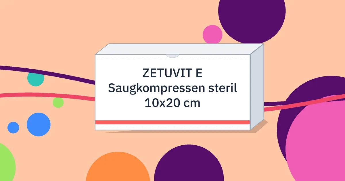 Symbolbild: Packung mit der Aufschrift ZETUVIT E Saugkompressen steril 10x20 cm (PZN 19118603) – Verfügbarkeit und Bezug in Apotheken in Frankfurt am Main