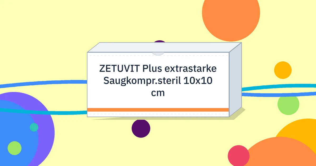 Symbolbild: Packung mit der Aufschrift ZETUVIT Plus extrastarke Saugkompr.steril 10x10 cm (PZN 19951229) – Verfügbarkeit und Bezug in Apotheken in Frankfurt am Main