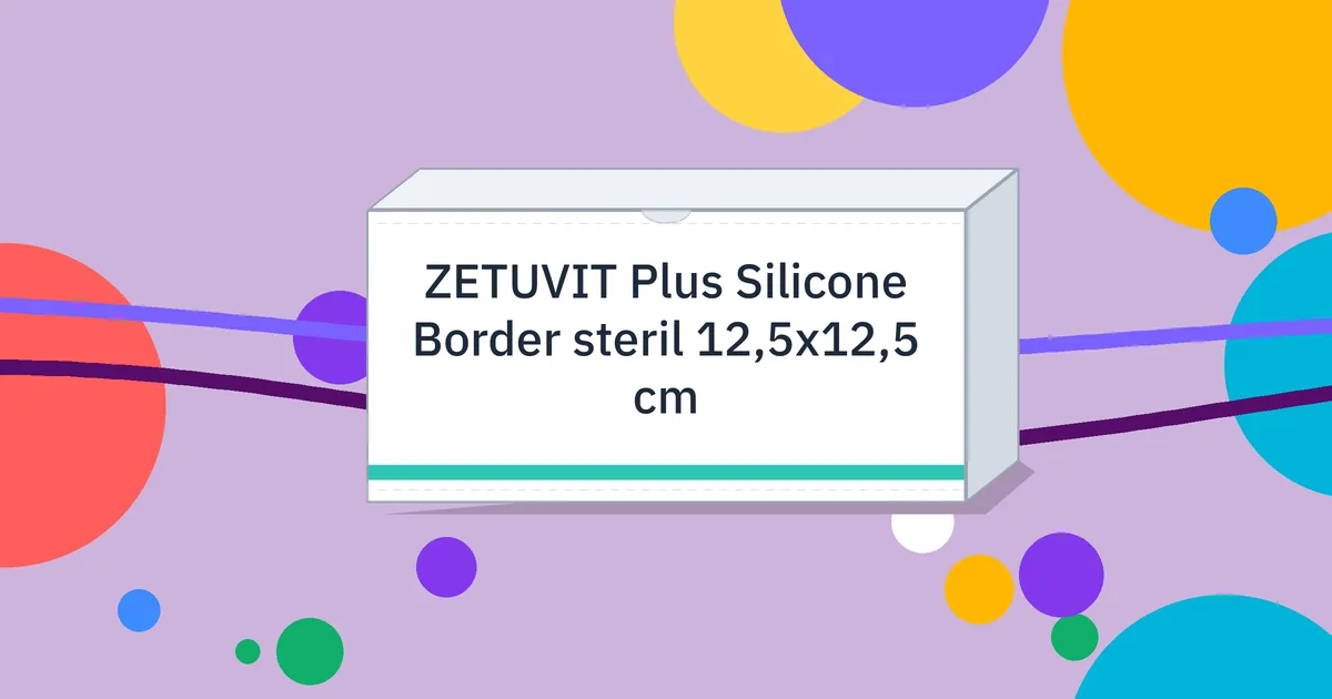 Symbolbild: Packung mit der Aufschrift ZETUVIT Plus Silicone Border steril 12,5x12,5 cm (PZN 19429295) – Verfügbarkeit und Bezug in Apotheken in Frankfurt am Main