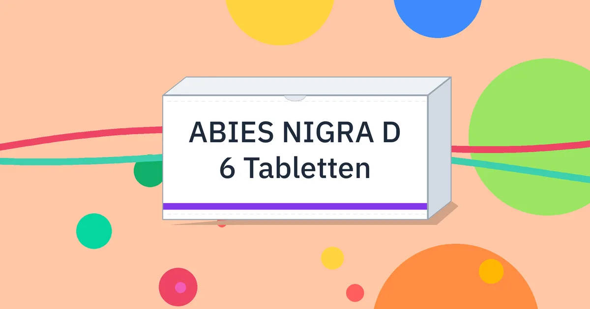 Symbolbild: Packung mit der Aufschrift ABIES NIGRA D 6 Tabletten (PZN 02624006) – Verfügbarkeit und Bezug in Apotheken in Frankfurt am Main