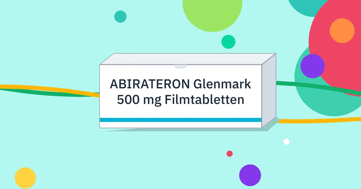 Symbolbild: Packung mit der Aufschrift ABIRATERON Glenmark 500 mg Filmtabletten (PZN 18720752) – Verfügbarkeit und Bezug in Apotheken in Frankfurt am Main