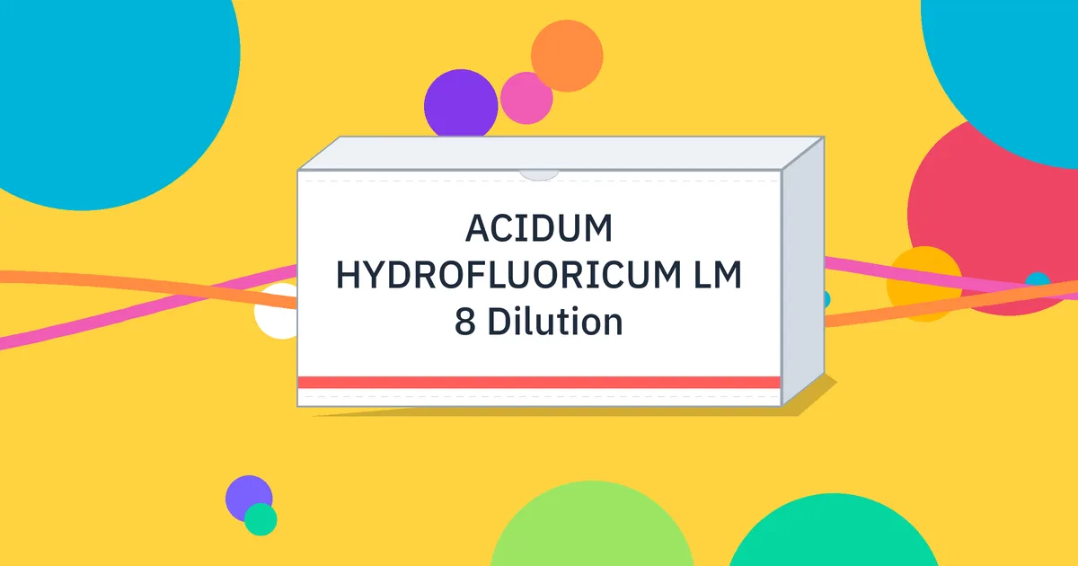 Symbolbild: Packung mit der Aufschrift ACIDUM HYDROFLUORICUM LM 8 Dilution (PZN 13500342) – Verfügbarkeit und Bezug in Apotheken in Frankfurt am Main