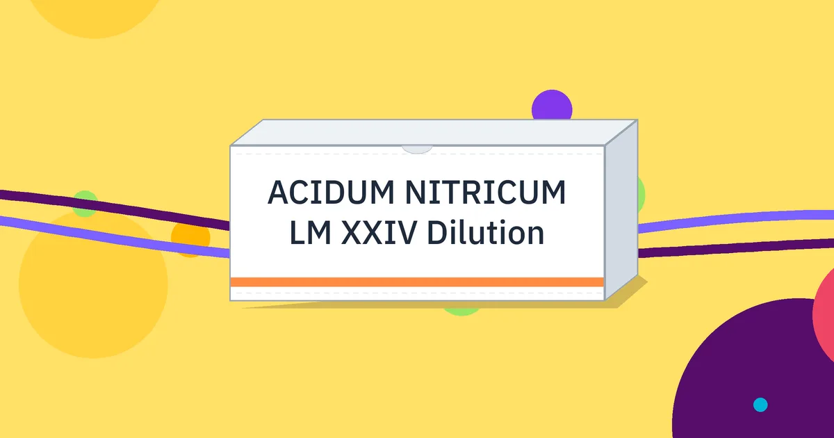 Symbolbild: Packung mit der Aufschrift ACIDUM NITRICUM LM XXIV Dilution (PZN 02820894) – Verfügbarkeit und Bezug in Apotheken in Frankfurt am Main