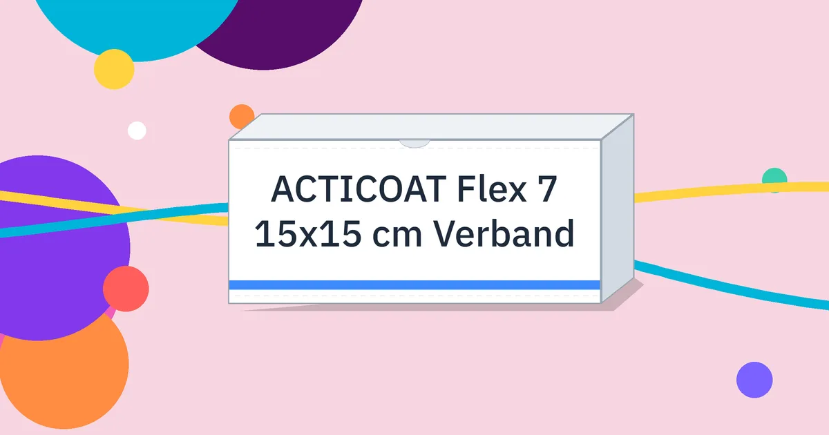 Symbolbild: Packung mit der Aufschrift ACTICOAT Flex 7 15x15 cm Verband (PZN 16594705) – Verfügbarkeit und Bezug in Apotheken in Frankfurt am Main