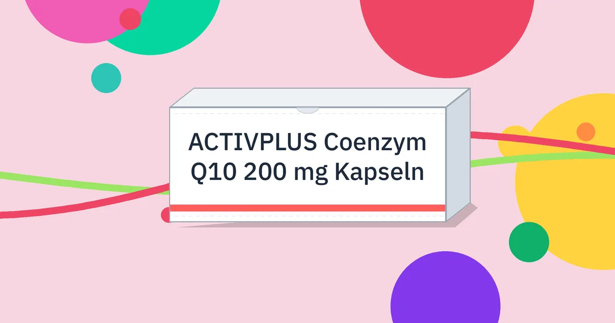 Symbolbild: Packung mit der Aufschrift ACTIVPLUS Coenzym Q10 200 mg Kapseln (PZN 20282911) – Verfügbarkeit und Bezug in Apotheken in Frankfurt am Main