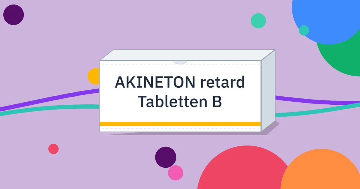 Symbolbild: Packung mit der Aufschrift AKINETON retard Tabletten B (PZN 00660707) – Verfügbarkeit und Bezug in Apotheken in Frankfurt am Main