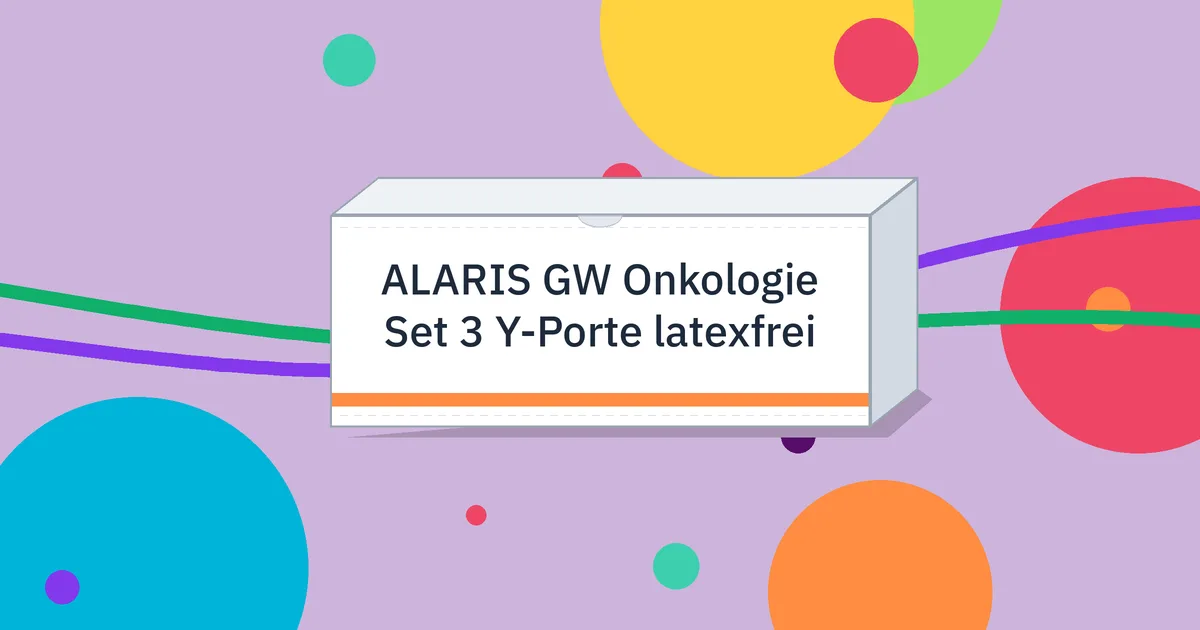 Symbolbild: Packung mit der Aufschrift ALARIS GW Onkologie Set 3 Y-Porte latexfrei (PZN 03420435) – Verfügbarkeit und Bezug in Apotheken in Frankfurt am Main