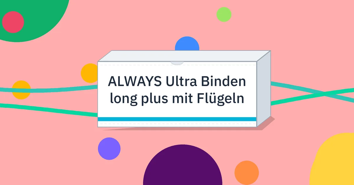 Symbolbild: Packung mit der Aufschrift ALWAYS Ultra Binden long plus mit Flügeln (PZN 19752458) – Verfügbarkeit und Bezug in Apotheken in Frankfurt am Main