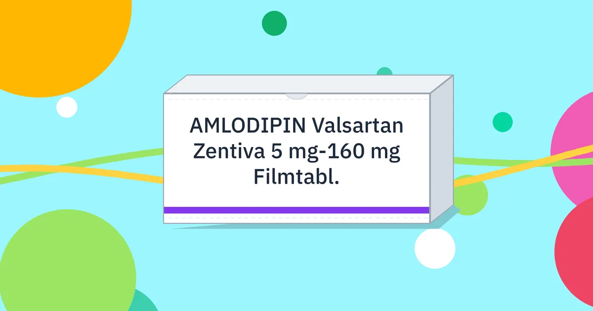Symbolbild: Packung mit der Aufschrift AMLODIPIN Valsartan Zentiva 5 mg-160 mg Filmtabl. (PZN 13834959) – Verfügbarkeit und Bezug in Apotheken in Frankfurt am Main