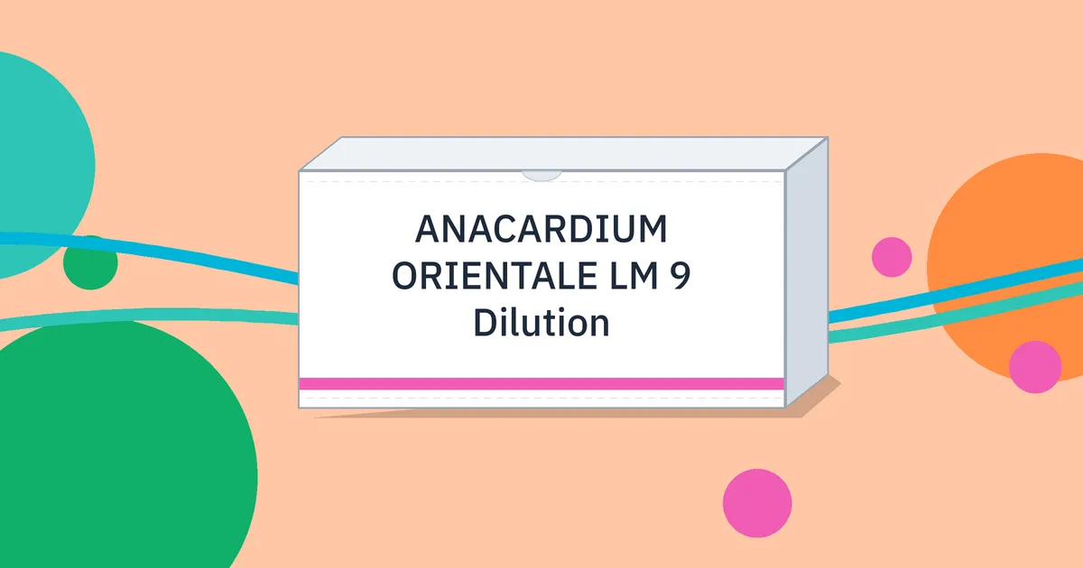 Symbolbild: Packung mit der Aufschrift ANACARDIUM ORIENTALE LM 9 Dilution (PZN 12761939) – Verfügbarkeit und Bezug in Apotheken in Frankfurt am Main