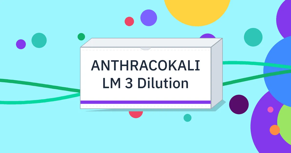 Symbolbild: Packung mit der Aufschrift ANTHRACOKALI LM 3 Dilution (PZN 13371123) – Verfügbarkeit und Bezug in Apotheken in Frankfurt am Main