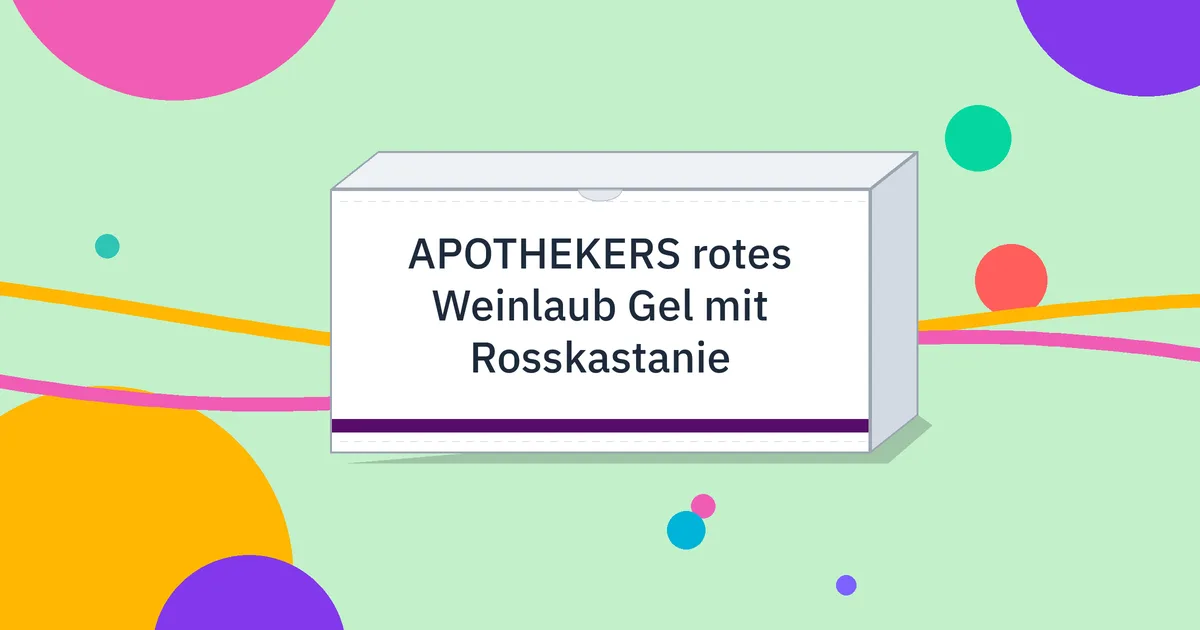Symbolbild: Packung mit der Aufschrift APOTHEKERS rotes Weinlaub Gel mit Rosskastanie (PZN 15421888) – Verfügbarkeit und Bezug in Apotheken in Frankfurt am Main