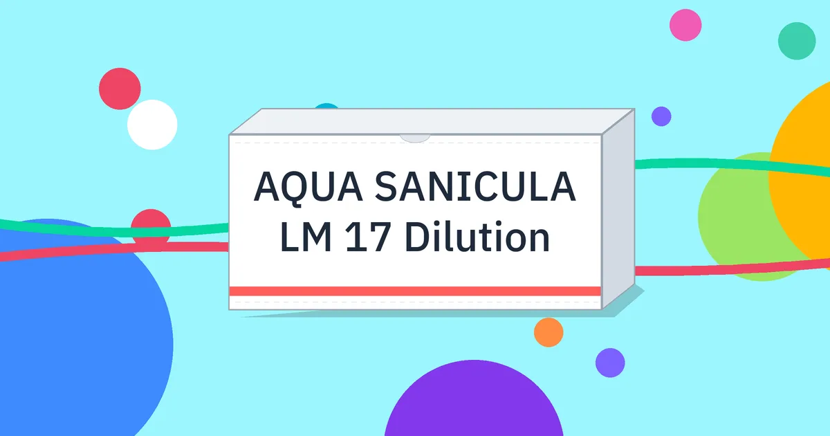 Symbolbild: Packung mit der Aufschrift AQUA SANICULA LM 17 Dilution (PZN 13382061) – Verfügbarkeit und Bezug in Apotheken in Frankfurt am Main