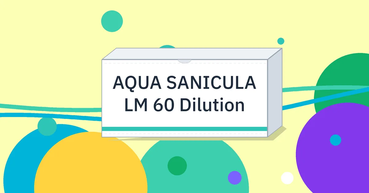Symbolbild: Packung mit der Aufschrift AQUA SANICULA LM 60 Dilution (PZN 13382457) – Verfügbarkeit und Bezug in Apotheken in Frankfurt am Main