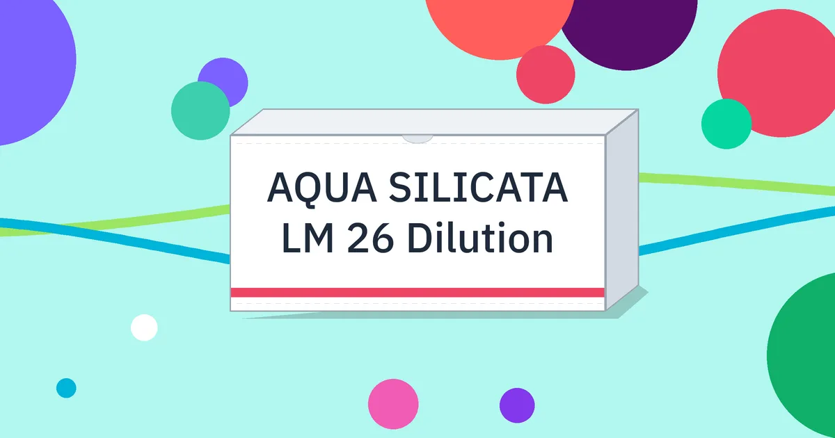 Symbolbild: Packung mit der Aufschrift AQUA SILICATA LM 26 Dilution (PZN 13383209) – Verfügbarkeit und Bezug in Apotheken in Frankfurt am Main