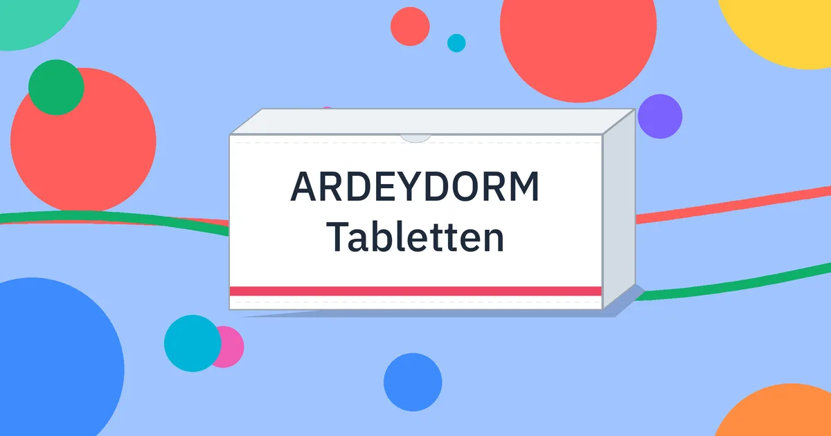 Symbolbild: Packung mit der Aufschrift ARDEYDORM Tabletten (PZN 01313416) – Verfügbarkeit und Bezug in Apotheken in Frankfurt am Main