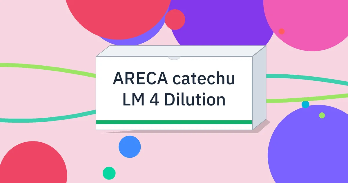 Symbolbild: Packung mit der Aufschrift ARECA catechu LM 4 Dilution (PZN 13388253) – Verfügbarkeit und Bezug in Apotheken in Frankfurt am Main