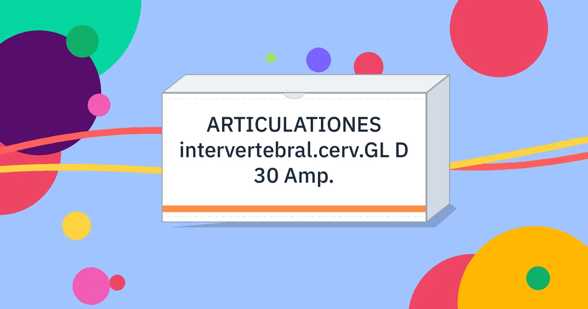 Symbolbild: Packung mit der Aufschrift ARTICULATIONES intervertebral.cerv.GL D 30 Amp. (PZN 02906874) – Verfügbarkeit und Bezug in Apotheken in Frankfurt am Main
