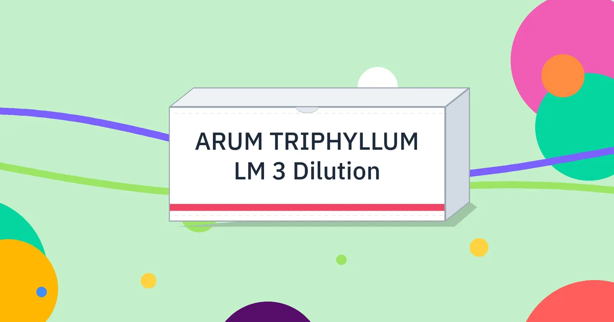 Symbolbild: Packung mit der Aufschrift ARUM TRIPHYLLUM LM 3 Dilution (PZN 12780598) – Verfügbarkeit und Bezug in Apotheken in Frankfurt am Main