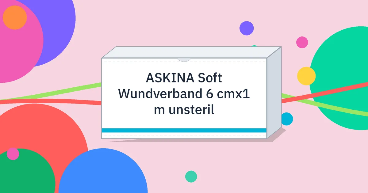 Symbolbild: Packung mit der Aufschrift ASKINA Soft Wundverband 6 cmx1 m unsteril (PZN 09083217) – Verfügbarkeit und Bezug in Apotheken in Frankfurt am Main