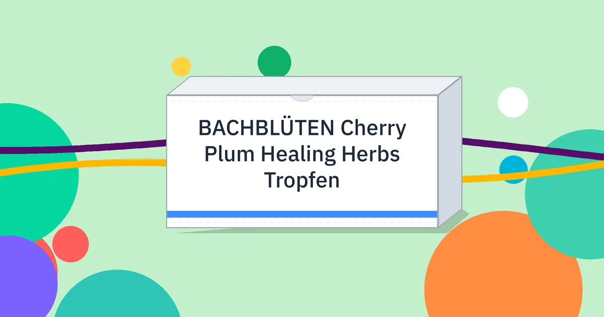 Symbolbild: Packung mit der Aufschrift BACHBLÜTEN Cherry Plum Healing Herbs Tropfen (PZN 07363266) – Verfügbarkeit und Bezug in Apotheken in Frankfurt am Main