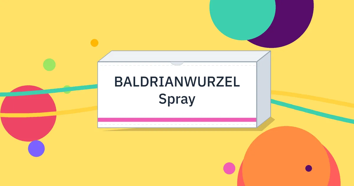 Symbolbild: Packung mit der Aufschrift BALDRIANWURZEL Spray (PZN 11712011) – Verfügbarkeit und Bezug in Apotheken in Frankfurt am Main