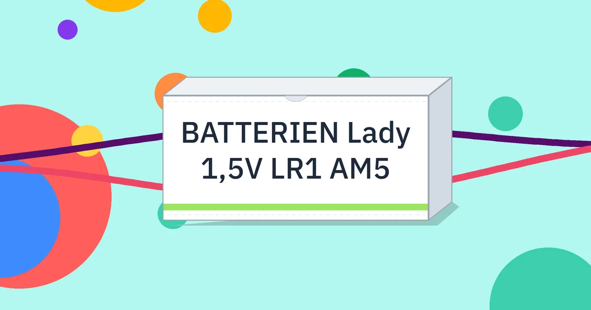 Symbolbild: Packung mit der Aufschrift BATTERIEN Lady 1,5V LR1 AM5 (PZN 01973696) – Verfügbarkeit und Bezug in Apotheken in Frankfurt am Main
