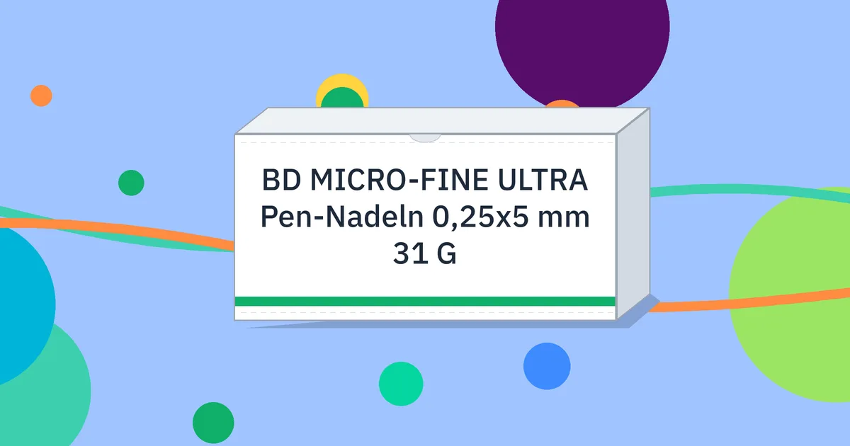 Symbolbild: Packung mit der Aufschrift BD MICRO-FINE ULTRA Pen-Nadeln 0,25x5 mm 31 G (PZN 18760786) – Verfügbarkeit und Bezug in Apotheken in Frankfurt am Main