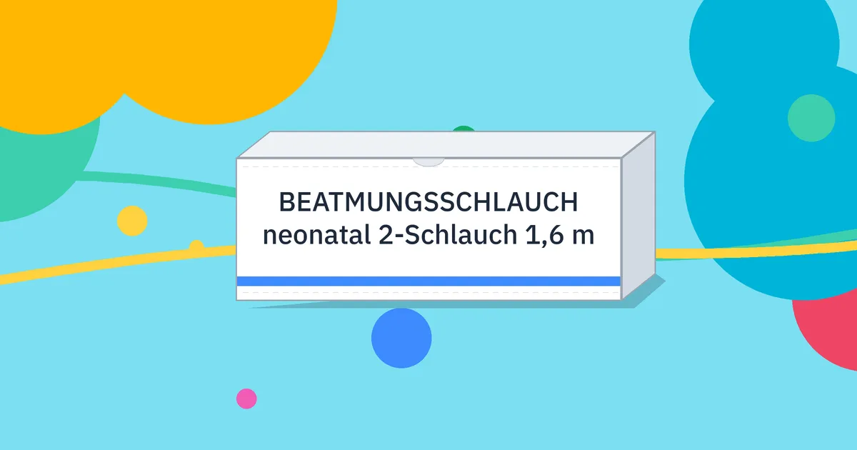 Symbolbild: Packung mit der Aufschrift BEATMUNGSSCHLAUCH neonatal 2-Schlauch 1,6 m (PZN 19117064) – Verfügbarkeit und Bezug in Apotheken in Frankfurt am Main