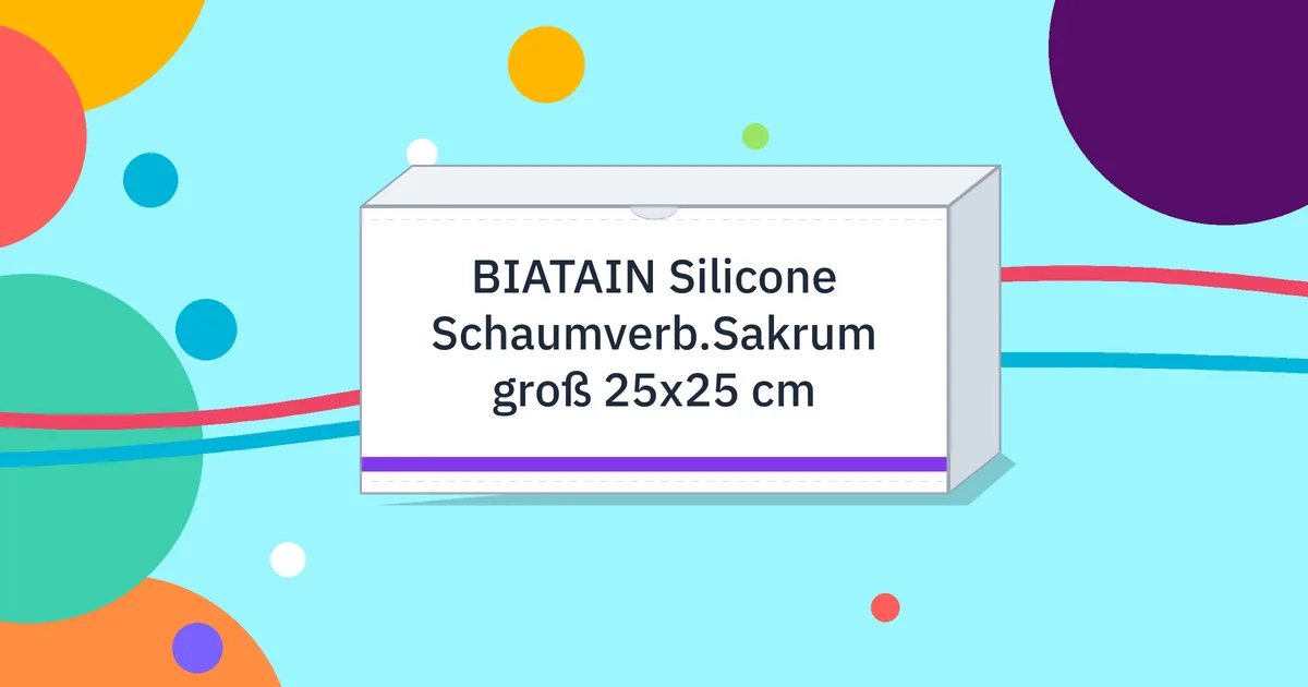 Symbolbild: Packung mit der Aufschrift BIATAIN Silicone Schaumverb.Sakrum groß 25x25 cm (PZN 20008558) – Verfügbarkeit und Bezug in Apotheken in Frankfurt am Main