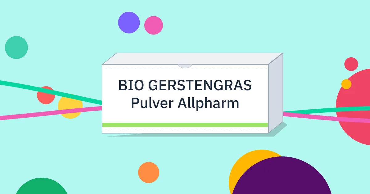 Symbolbild: Packung mit der Aufschrift BIO GERSTENGRAS Pulver Allpharm (PZN 19510146) – Verfügbarkeit und Bezug in Apotheken in Frankfurt am Main