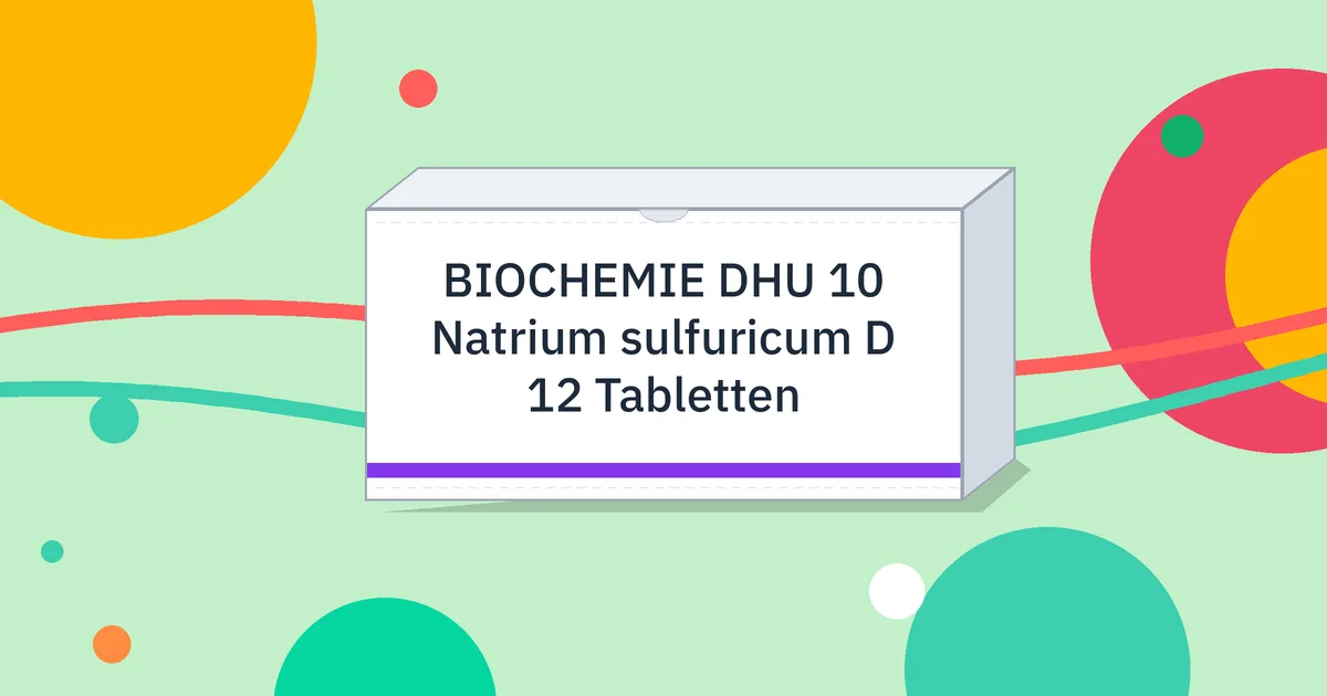 Symbolbild: Packung mit der Aufschrift BIOCHEMIE DHU 10 Natrium sulfuricum D 12 Tabletten (PZN 00274683) – Verfügbarkeit und Bezug in Apotheken in Frankfurt am Main