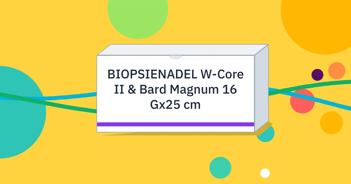 Symbolbild: Packung mit der Aufschrift BIOPSIENADEL W-Core II & Bard Magnum 16 Gx25 cm (PZN 19530083) – Verfügbarkeit und Bezug in Apotheken in Frankfurt am Main