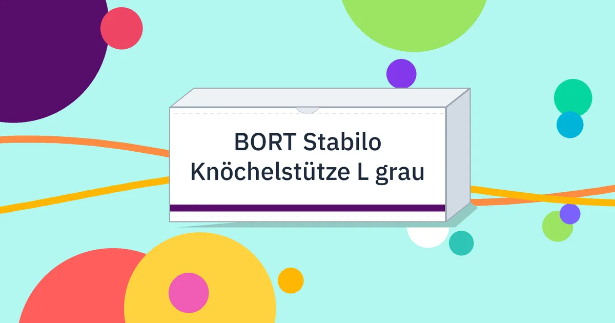 Symbolbild: Packung mit der Aufschrift BORT Stabilo Knöchelstütze L grau (PZN 16318661) – Verfügbarkeit und Bezug in Apotheken in Frankfurt am Main