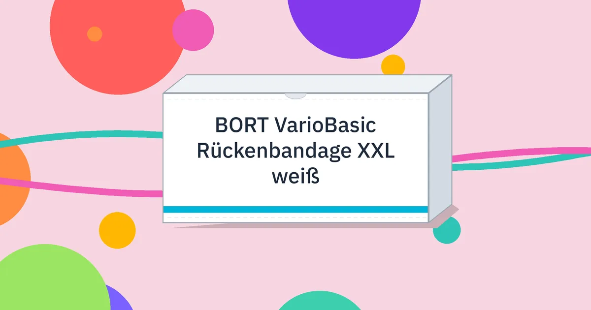 Symbolbild: Packung mit der Aufschrift BORT VarioBasic Rückenbandage XXL weiß (PZN 19110754) – Verfügbarkeit und Bezug in Apotheken in Frankfurt am Main