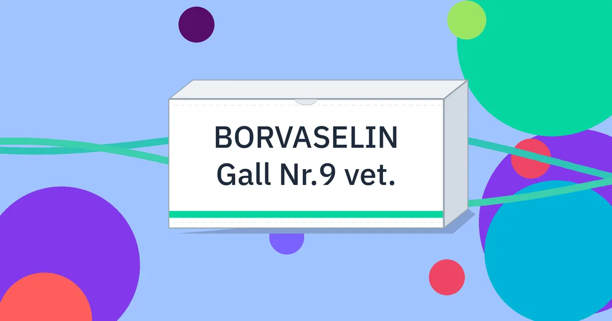 Symbolbild: Packung mit der Aufschrift BORVASELIN Gall Nr.9 vet. (PZN 11321925) – Verfügbarkeit und Bezug in Apotheken in Frankfurt am Main