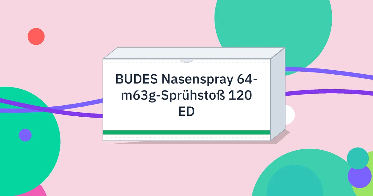 Symbolbild: Packung mit der Aufschrift BUDES Nasenspray 64-m63g-Sprühstoß 120 ED (PZN 01693399) – Verfügbarkeit und Bezug in Apotheken in Frankfurt am Main