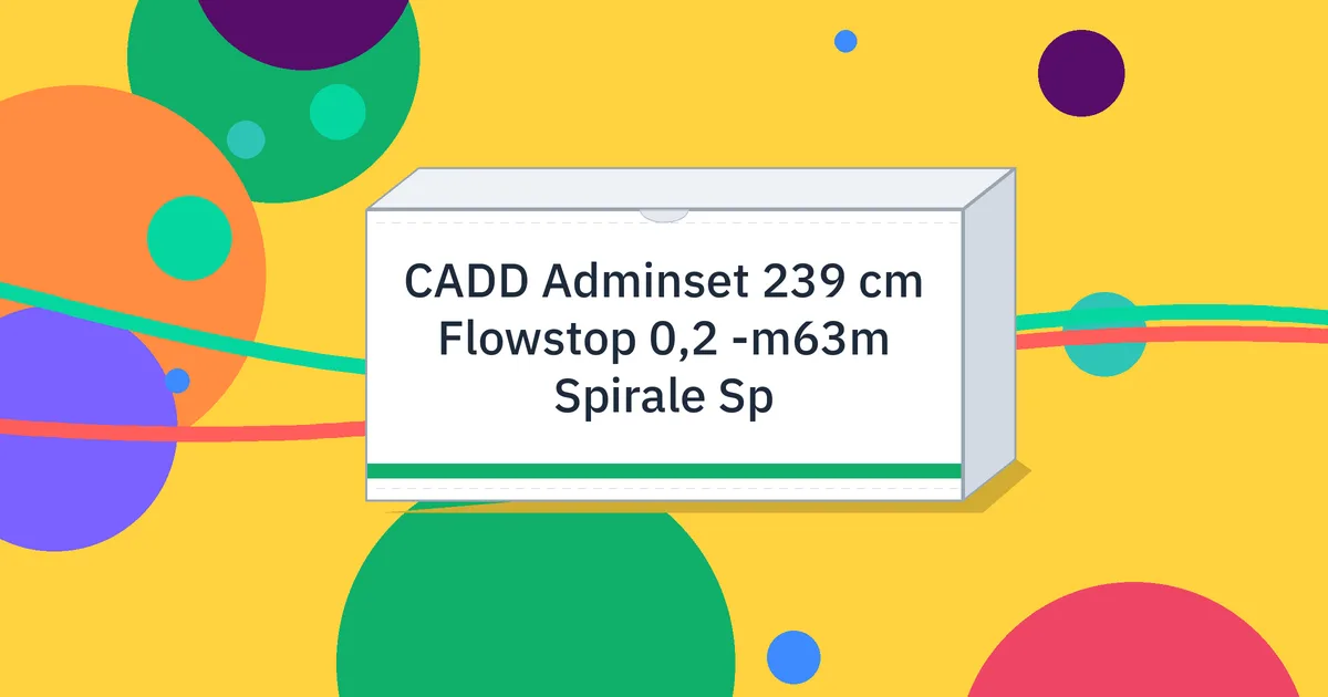 Symbolbild: Packung mit der Aufschrift CADD Adminset 239 cm Flowstop 0,2 -m63m Spirale Sp (PZN 16786161) – Verfügbarkeit und Bezug in Apotheken in Frankfurt am Main