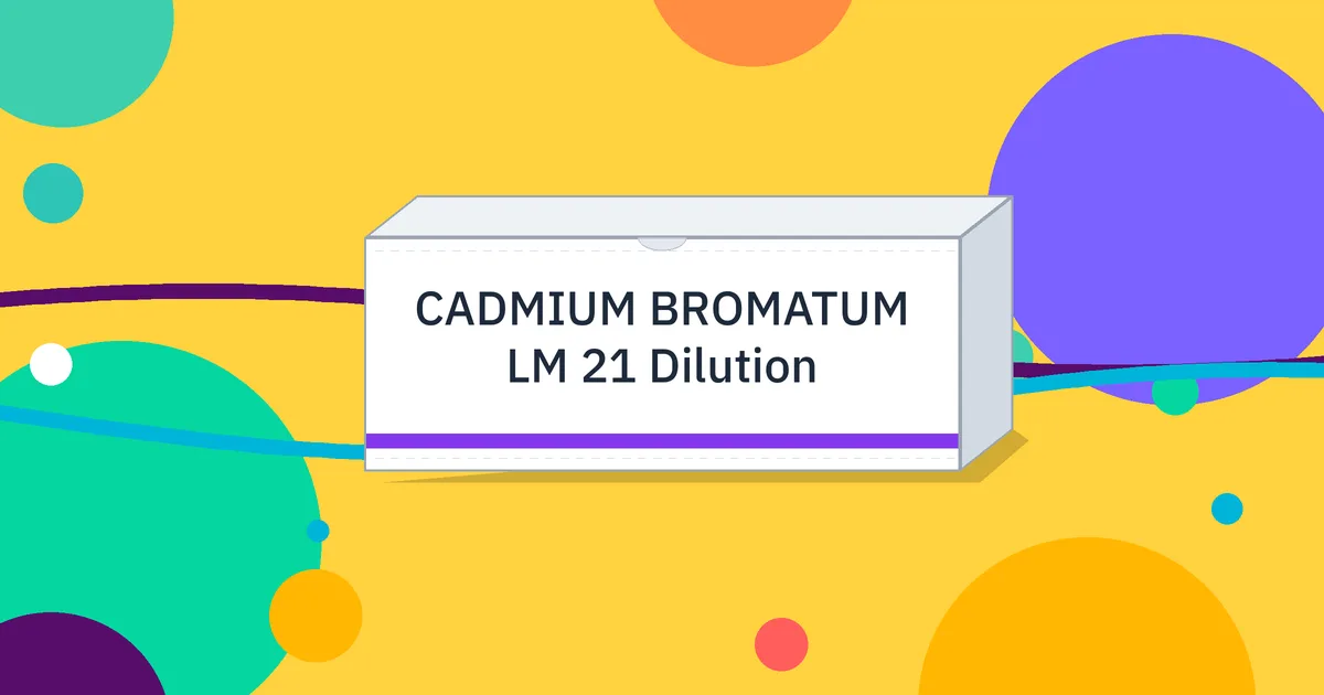 Symbolbild: Packung mit der Aufschrift CADMIUM BROMATUM LM 21 Dilution (PZN 12797937) – Verfügbarkeit und Bezug in Apotheken in Frankfurt am Main