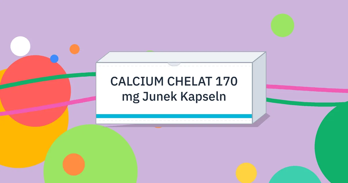 Symbolbild: Packung mit der Aufschrift CALCIUM CHELAT 170 mg Junek Kapseln (PZN 10191053) – Verfügbarkeit und Bezug in Apotheken in Frankfurt am Main