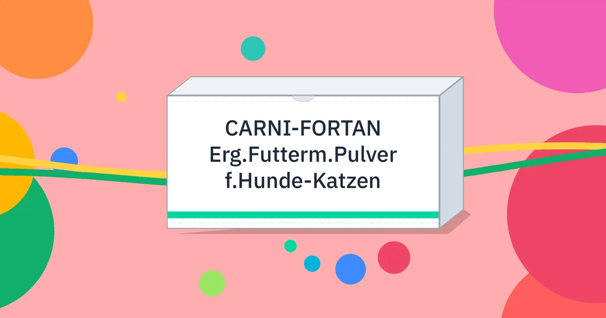 Symbolbild: Packung mit der Aufschrift CARNI-FORTAN Erg.Futterm.Pulver f.Hunde-Katzen (PZN 14237941) – Verfügbarkeit und Bezug in Apotheken in Frankfurt am Main