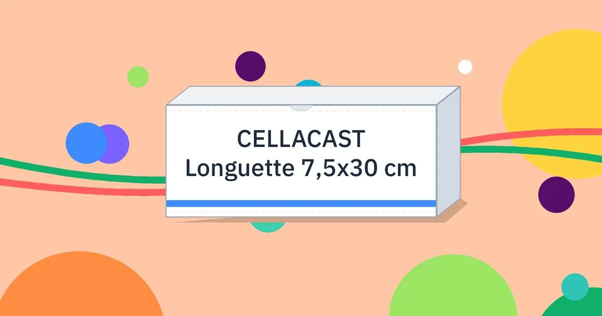 Symbolbild: Packung mit der Aufschrift CELLACAST Longuette 7,5x30 cm (PZN 14054910) – Verfügbarkeit und Bezug in Apotheken in Frankfurt am Main