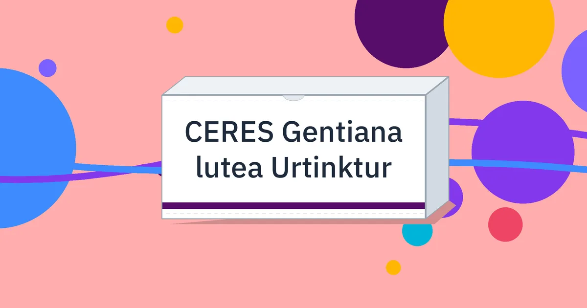 Symbolbild: Packung mit der Aufschrift CERES Gentiana lutea Urtinktur (PZN 12724921) – Verfügbarkeit und Bezug in Apotheken in Frankfurt am Main