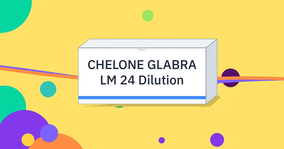 Symbolbild: Packung mit der Aufschrift CHELONE GLABRA LM 24 Dilution (PZN 13440019) – Verfügbarkeit und Bezug in Apotheken in Frankfurt am Main