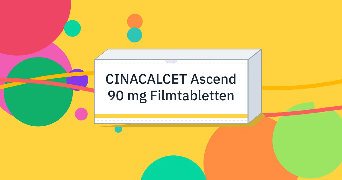 Symbolbild: Packung mit der Aufschrift CINACALCET Ascend 90 mg Filmtabletten (PZN 19107054) – Verfügbarkeit und Bezug in Apotheken in Frankfurt am Main
