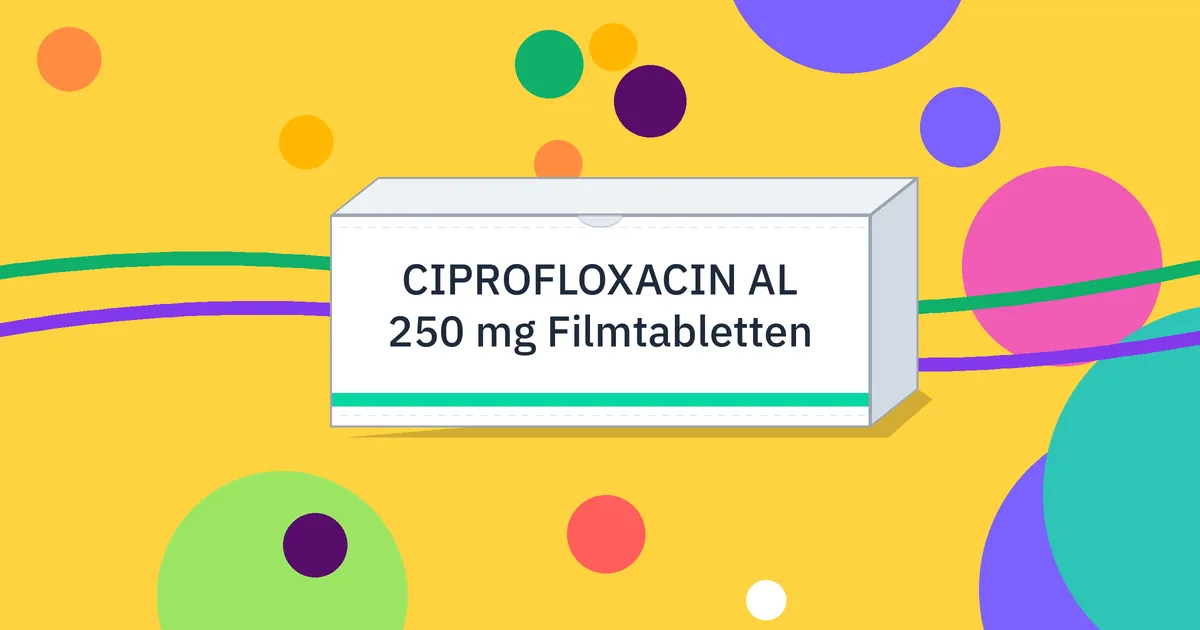 Symbolbild: Packung mit der Aufschrift CIPROFLOXACIN AL 250 mg Filmtabletten (PZN 12644530) – Verfügbarkeit und Bezug in Apotheken in Frankfurt am Main