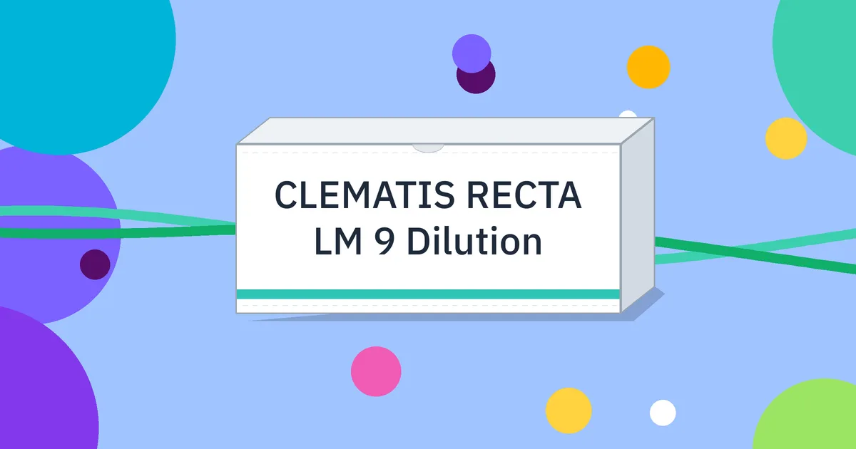 Symbolbild: Packung mit der Aufschrift CLEMATIS RECTA LM 9 Dilution (PZN 12822173) – Verfügbarkeit und Bezug in Apotheken in Frankfurt am Main