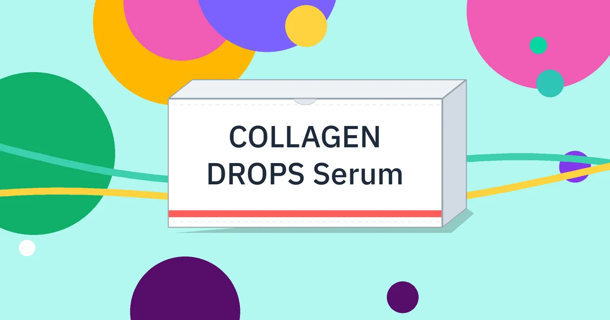 Symbolbild: Packung mit der Aufschrift COLLAGEN DROPS Serum (PZN 17585476) – Verfügbarkeit und Bezug in Apotheken in Frankfurt am Main