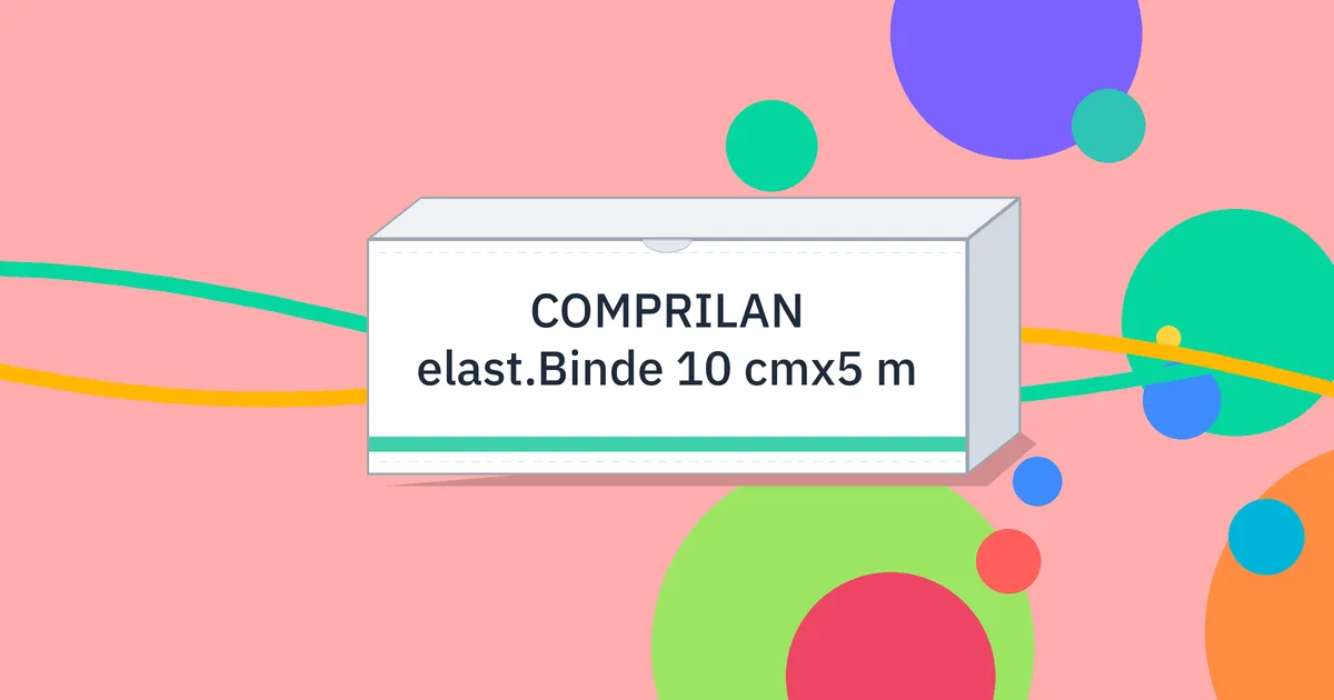 Symbolbild: Packung mit der Aufschrift COMPRILAN elast.Binde 10 cmx5 m (PZN 19699385) – Verfügbarkeit und Bezug in Apotheken in Frankfurt am Main